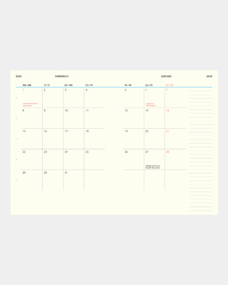 Polka Paper 2024 Viikkokalenteri - Papershop