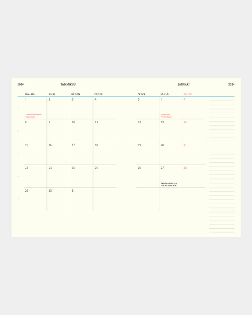 Polka Paper 2024 Viikkokalenteri - Papershop